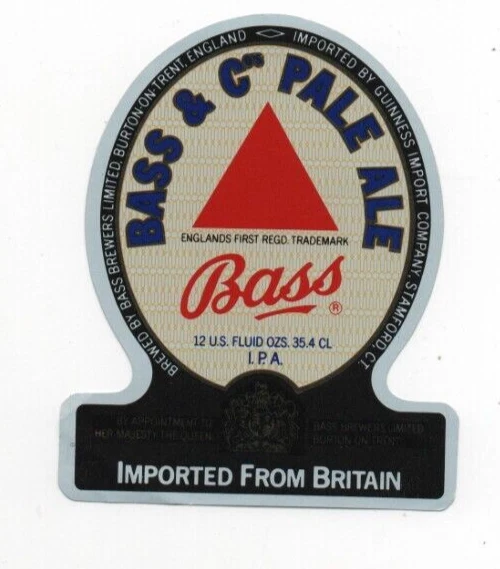 ENGLAND - VINTAGE Beer Label - Bass Brewing Ltd, Burton on Trent - Pale ...