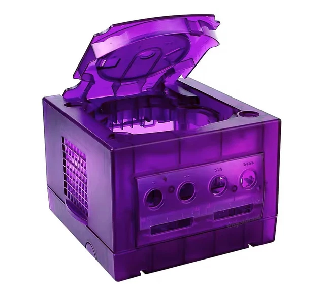 NINTENDO GAMECUBE TRANSPARENT Purple GCN Replacement Console shell case ...