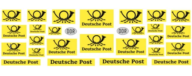DDR DEUTSCHE POST Modellbau-Aufkleber-Set Decals W50 IFA B1000 Trabant ...