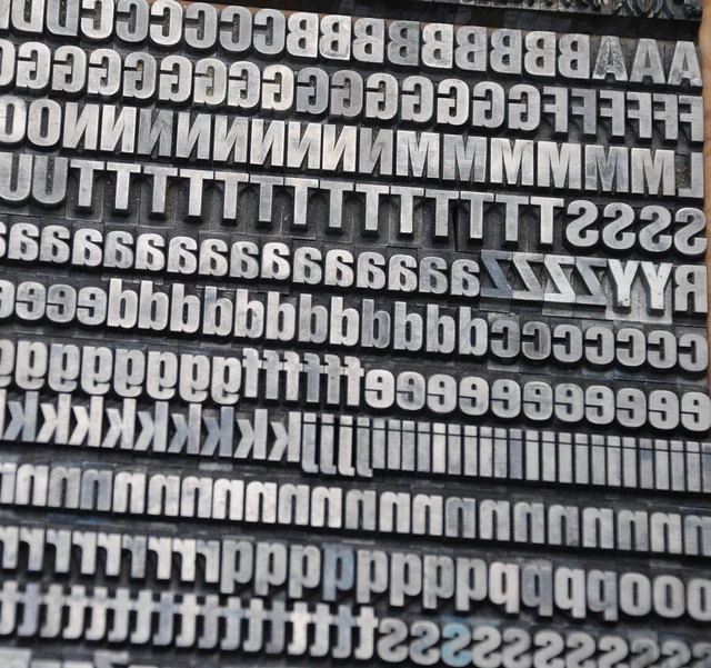 POLICE DE CARACTÈRES plomb lettres typographie imprimerie tampon sans ...