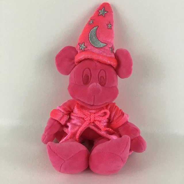 DISNEY STORE PINK Fantasia Mickey Mouse Wizard 12" Plush Stuffed Animal ...