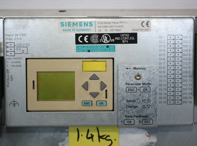 SIEMENS SIMATIC PLC HMI Controller Pantalla Push Button Panel PP17 ...