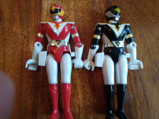 VERY RARE SENTAI JETMAN Red & Black POWER RANGERS CHOGOKIN 1990 metal ...