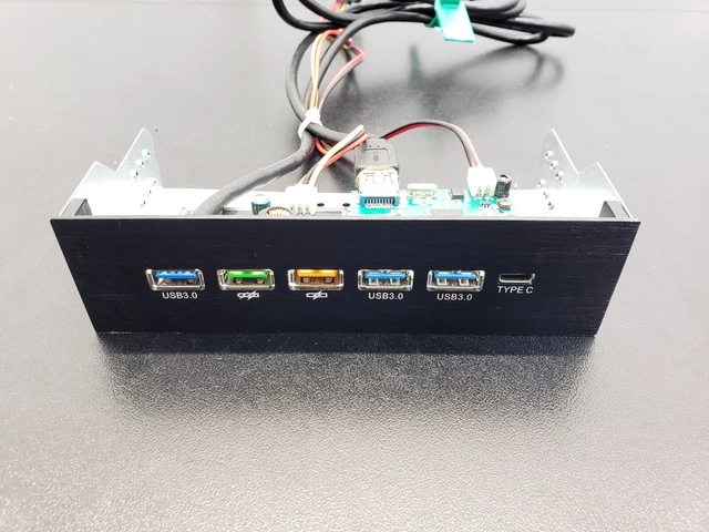 EZDIY-FAB USB3.0 FRONT Panel Hub 5.25 Inch, 1x Type C, 3X USB 3.0, QC3 ...