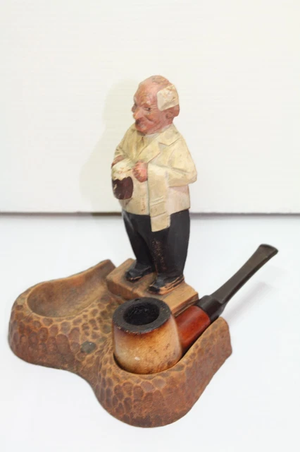 VINTAGE SYROCO BAR Tender Pipe Rest / Stand. With Meerschaum Pipe £19. ...