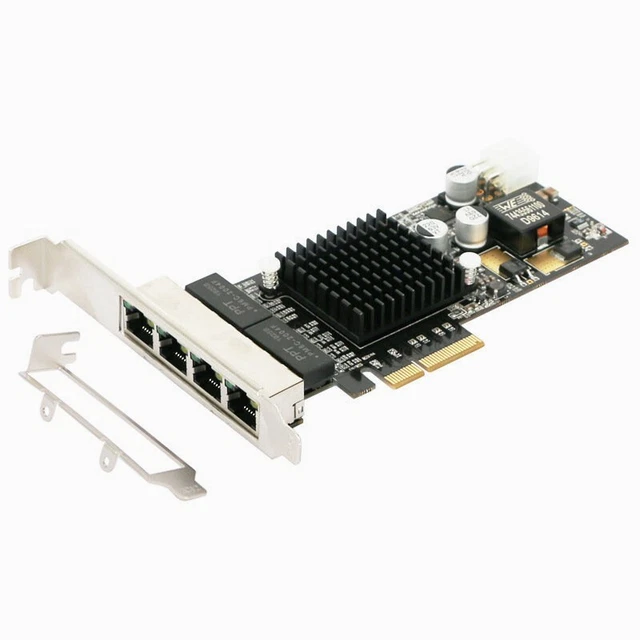 4-PORT POE NIC Gigabit Ethernet Network Adapter RJ45 PCI-E2.1 X4 Card ...