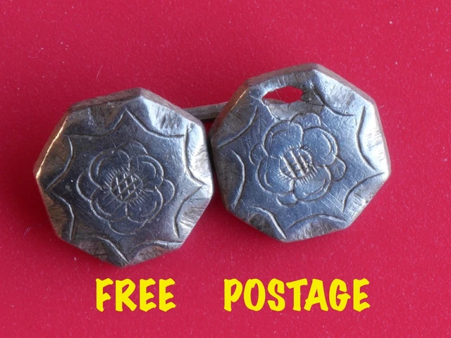 17TH/18TH CENTURY? ROYAL NAVY? / LINKS ANTIQUE BUTTONS TUDOR ROSE--REF ...