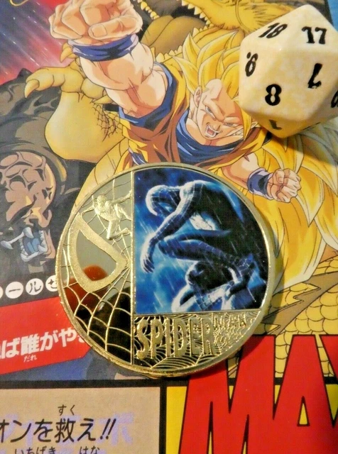 SPIDER-MAN GOLD METAL Coin Card M100 Carte Medal Piece #4 Spiderman ...