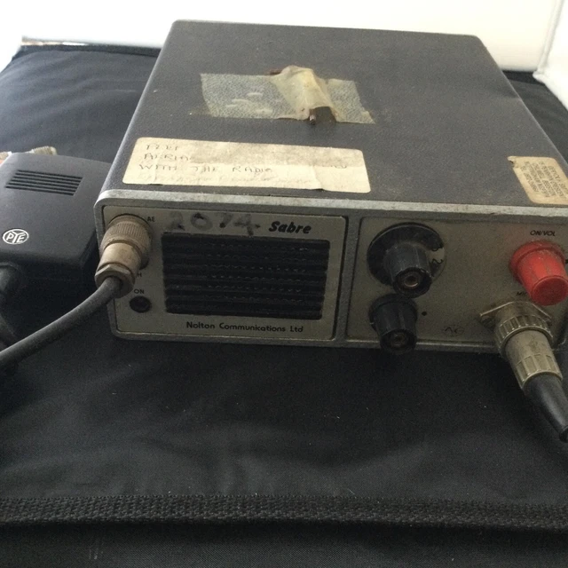 RARE VINTAGE SABRE Coms radio & Pye Microphone Aerial Norton Comms 12 ...