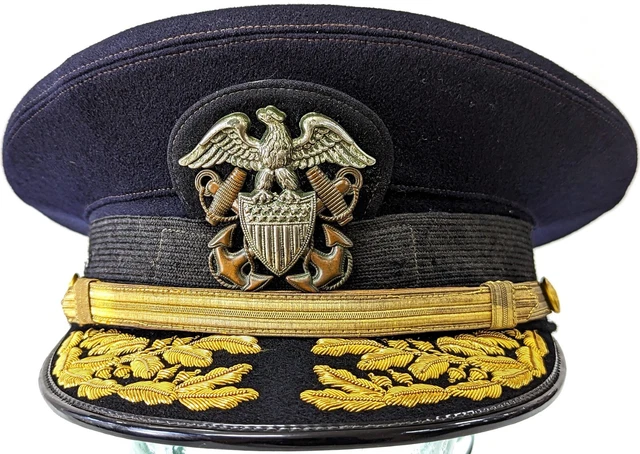WW2 US NAVY Admiral’s winter uniform peaked cap to Vice Admiral Wilder ...