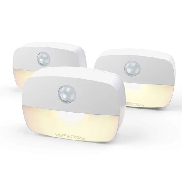 3 PACKS MOTION Sensor Night Light Motion Sensor Lights Indoor Battery ...