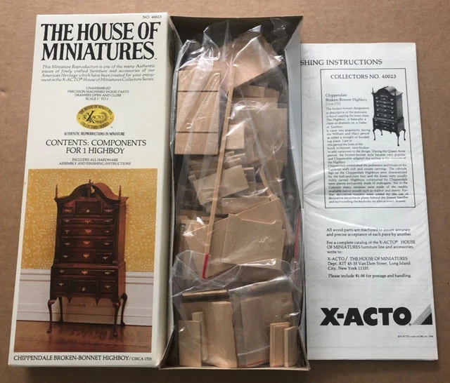 #11 VINTAGE HOUSE OF MINIATURES Chippendale Broken-Bonnet Highboy 1725 ...