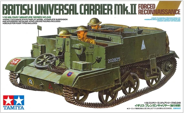 TAMIYA 1/35 MILITARY Miniature n.249 BRITISH UNIVERSAL CARRIER Mk.II ...