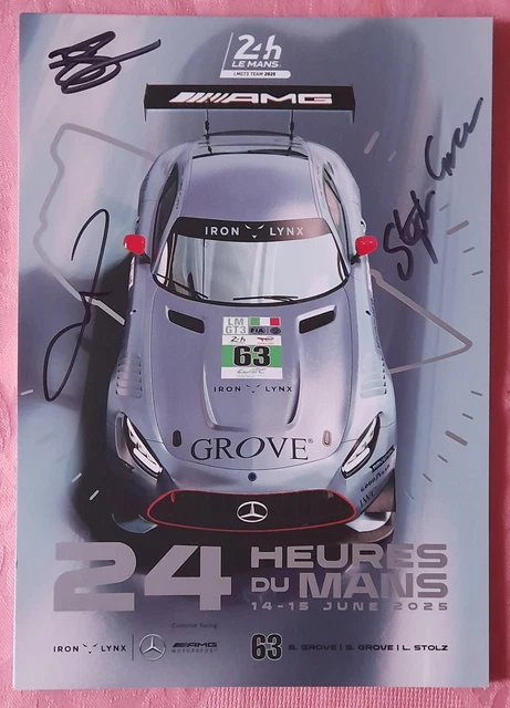 CARTES CARDS DEDICACEE 24 Heures Du Mans 2025 Mercedes #63 Le Mans 24H ...