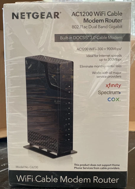 NETGEAR AC1200 WIFI Cable Modem Router 802.11 AC Dual Band Gigabit Js11 ...