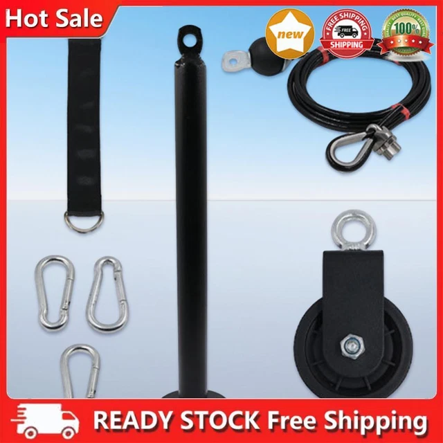 FITNESS CABLE PULLEY System Home Machine Exercise Rope Bar Chest ...