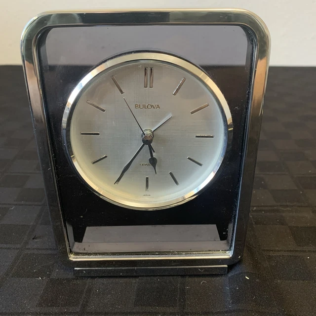 VINTAGE BULOVA DESK Clock - Original Box, Classic Timepiece, Tested ...
