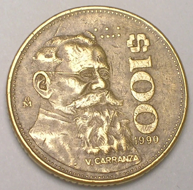 1990 MEXICO MEXICAN 100 Pesos Carranza Eagle Coin VF+ £3.96 - PicClick UK