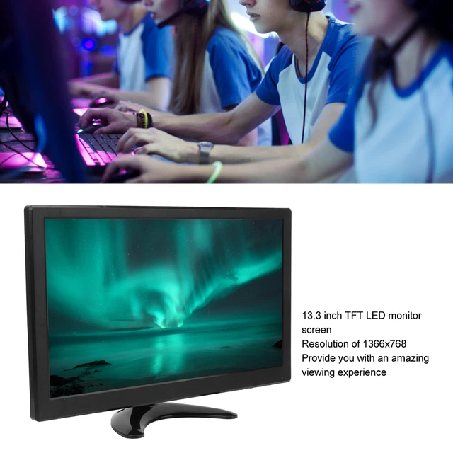 13.3IN TFT LED Monitor VGA AV BNC USB DC HD Multimedia Interface 16:9 ...