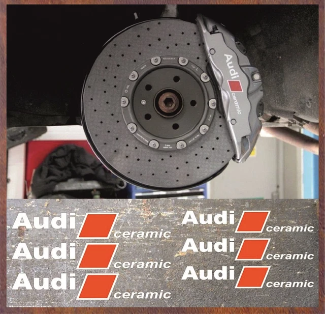 6 STÜCK AUDI ceramic Bremssattel Aufkleber Sticker Hitzebeständige RS4 ...