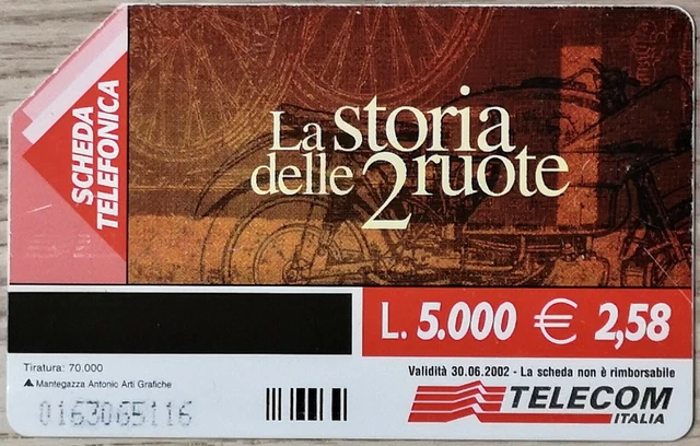 CARTA TELEFONICA LA Storia Delle Due Ruote L. 5.000 (1047) - EUR 4,00 ...