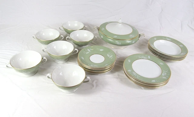 24X GREEN CHINASTYLE Fine Earthenware Simpsons Potters English Fine ...