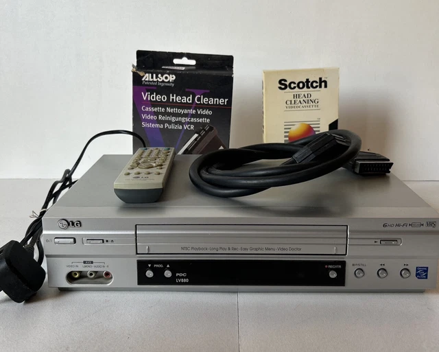 LG LV880 6 Head VHS Video Cassette Recorder Player Complete With Remote ...