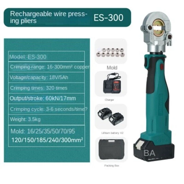 ES-300 ELECTRIC HYDRAULIC Pliers Charging Crimping Pliers Battery ...