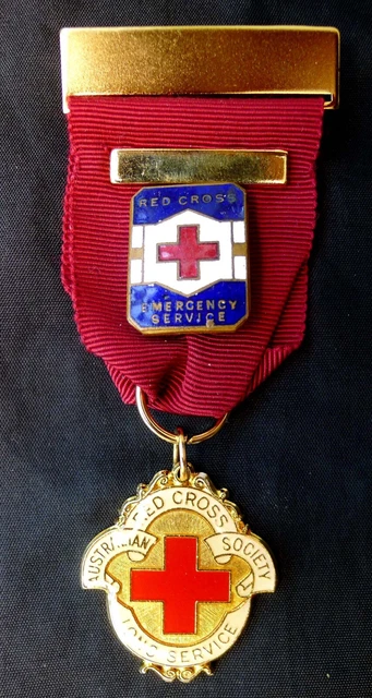 AUSTRALIAN RED CROSS Long Service Medal & Extra Ls Bar + Emergency ...