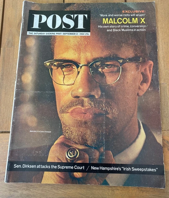 VINTAGE SEPT. 1964 Saturday Evening Post Magazine Malcolm X Conversion ...