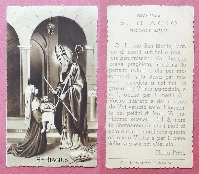 SANTINO HOLY CARD: S. San Biagio Vescovo e Martire EUR 2,90 - PicClick IT