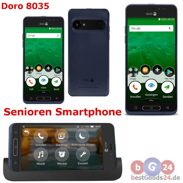 DORO 8035 SENIORS Smartphone Metallic Blue Android LTE 16GB 5-Inch ...