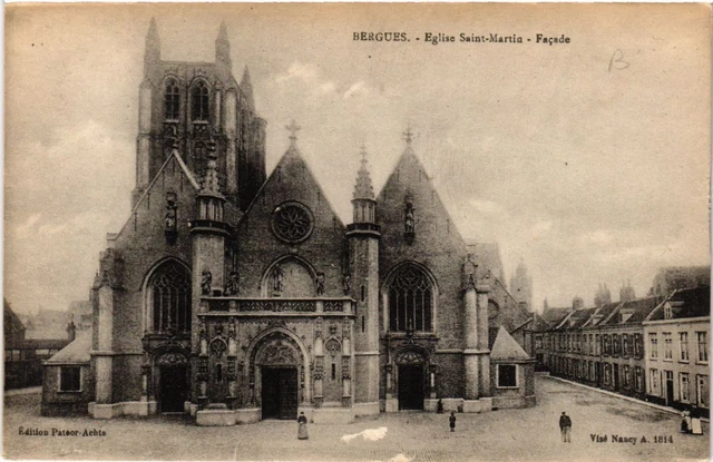 CPA AK BERGUES - Église St-MARTIN - Facade (512603) EUR 7,99 - PicClick FR
