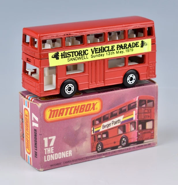 MATCHBOX SUPERFAST MB17-B London Bus (Red) 'Sandwell Vehicle Parade ...
