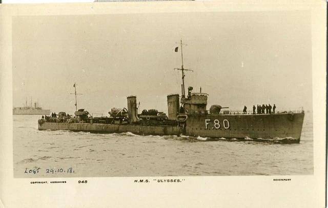 HMS ULYSSES 1917 Royal Navy WWI destroyer Admiralty Modified R-class RP ...