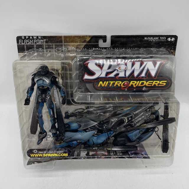 SPAWN NITRO RIDERS Flashpoint 1999 Action Figure with Bike McFarlane Toys £24.99 - PicClick UK