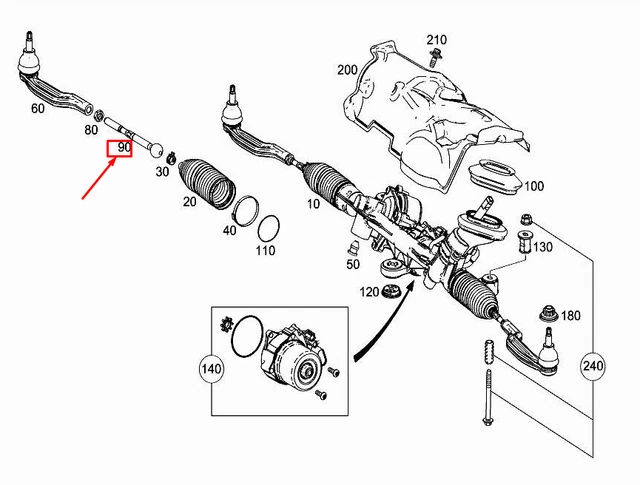 BARRE DE DIRECTION MERCEDES-BENZ A W177 A1773380000 NEUF ORIGINE EUR ...