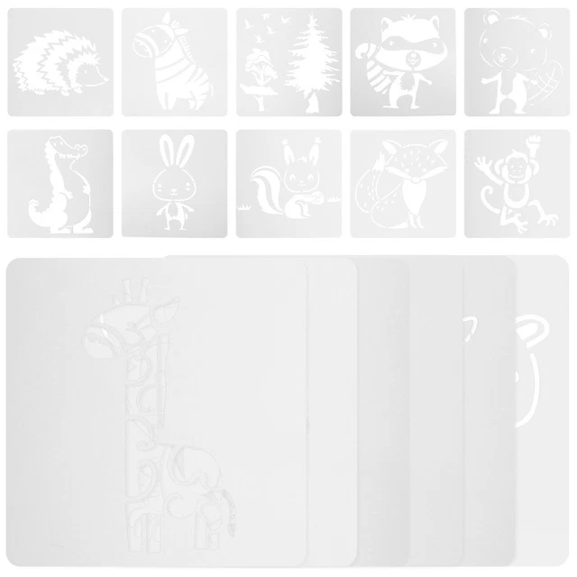 16 PCS CARTOON Drawing Template Child Animal Stencils for Kids ...