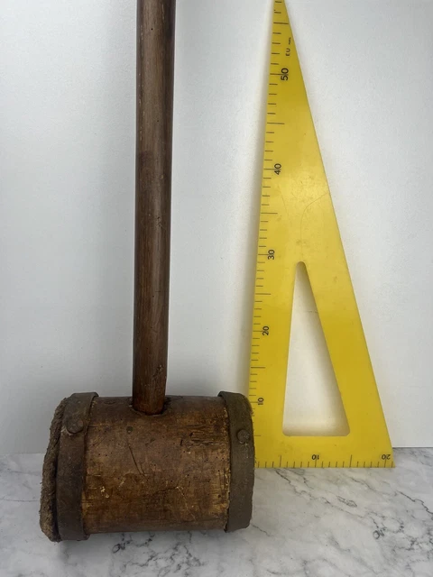 POPULAR ART. ANTIQUE wooden mallet 3.4kg £145.14 - PicClick UK