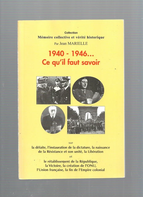 1940-1946... CE QU'IL faut savoir Jean Marielle REF E27 EUR 11,99 ...