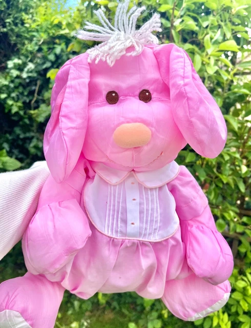 VINTAGE RETRO FISHER Price Puffalumps Pink Dog Soft Plush Toy Doll ...