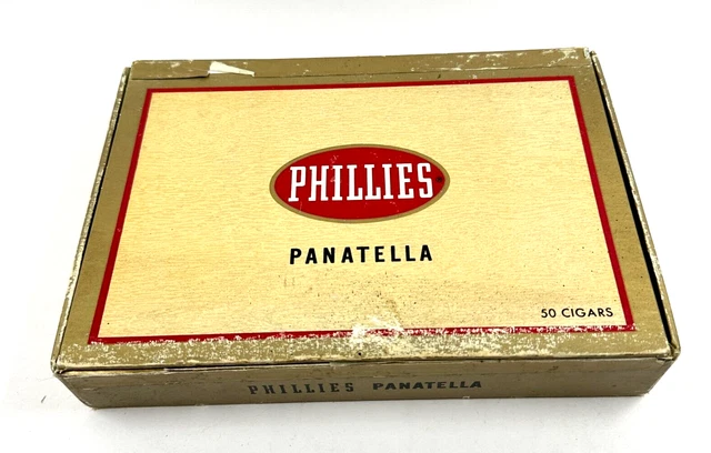 CIGAR BOX PHILLIES Panatella Bayuk Cigars Florida with Hinged Lid Empty ...