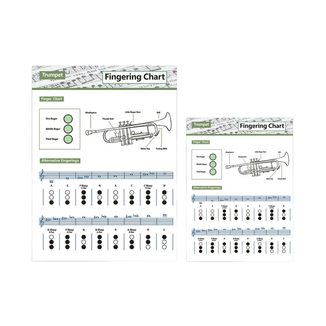 TRUMPET CHART Fingering Chart for Kids Learning Material Practice Tool ...
