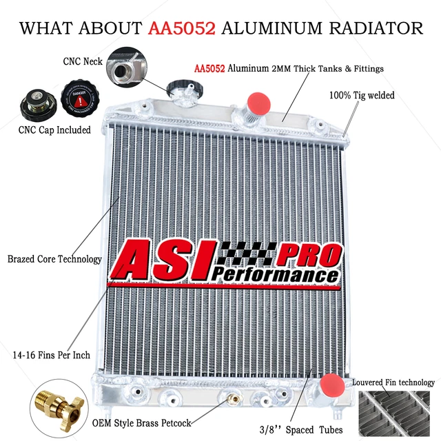 2 ROW ALUMINUM RADIATOR Fit HONDA CIVIC EJ/EK/DEL SOL EG INTEGRA DB ...