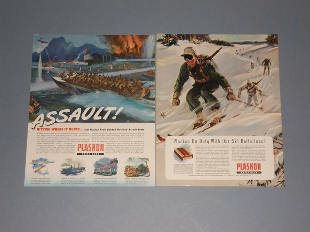 13 1941-1944 PLASKON Company Wwii Era Ads Molded Color Plastics And ...