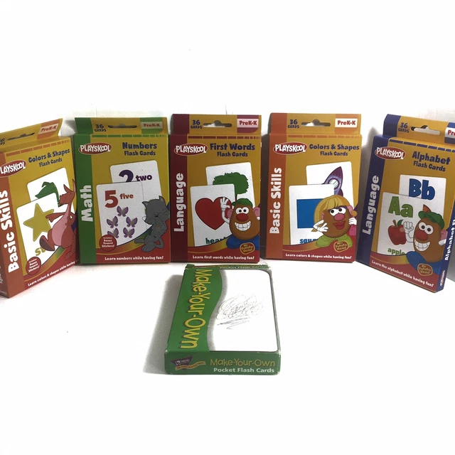 PLAYSKOOL FLASH CARDS Alphabet First Words Shapes Colors Numbers Make ...