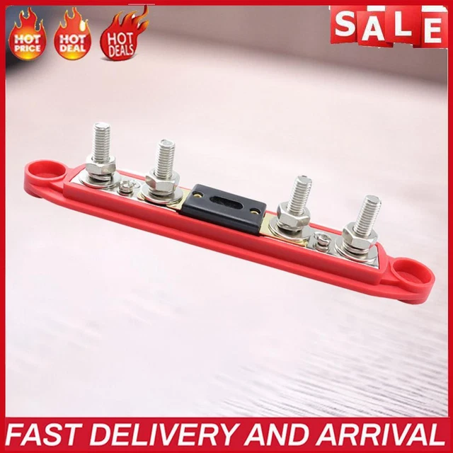 4 STUD BUSBAR Terminal Block 300A M6/M8 Bus Bar Board 48V for Car RV ...