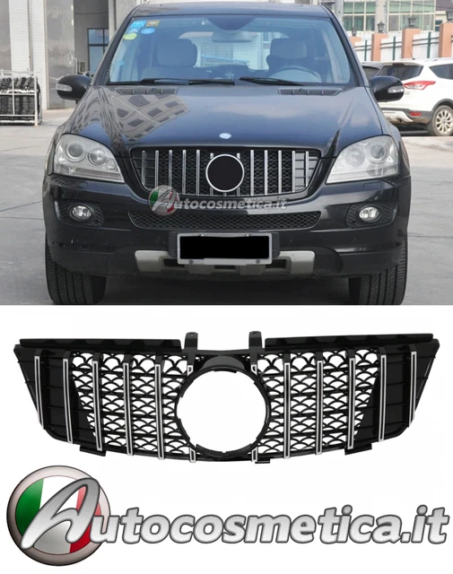 GRILLE PANNEAU LOOK AMG Noir Et Chrome pour Mercedes ML W164 2005-2009 ...