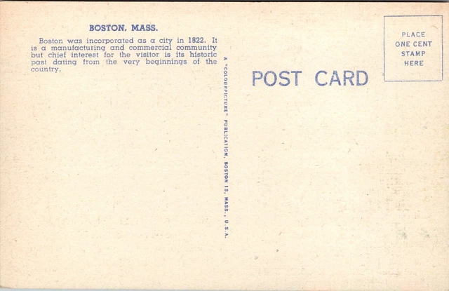 BOSTON MA COMIC Poem Winding Streets Map Cow Corn Fish Bldgs Linen ...