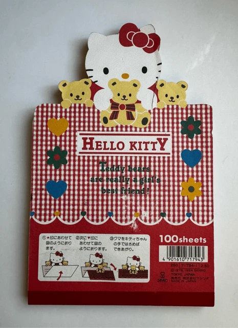VINTAGE HELLO KITTY Stationary Paper Foldable Sanrio 1994 Popup £23.78 ...